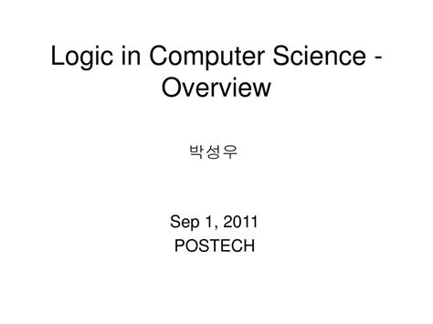 PPT Logic In Computer Science Overview PowerPoint Presentation Free Download ID 4198835