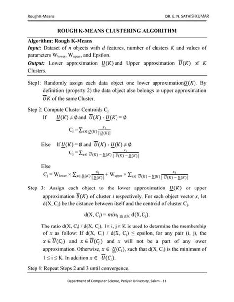 Rough K Means Numerical Example Pdf