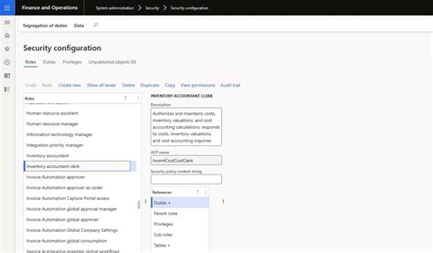 Security Access To Roles And Duties