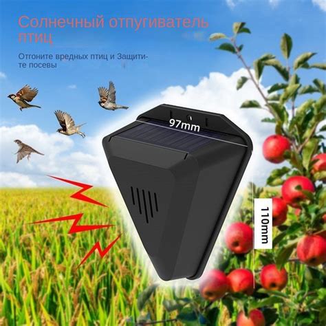 Солнечный ультразвуковой отпугиватель птиц электронный черный - купить ...