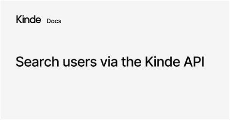 search users via the kinde api kinde docs