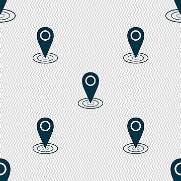 Geometric Shapes Seamless Background With Vector Map Pointer Icon Sign Vector Information