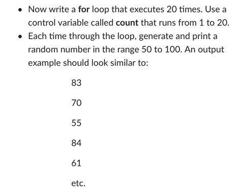 Solved • Now Write A For Loop That Executes 20 Times Use A