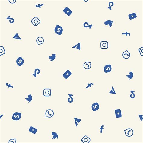 Premium Vector Social Media Icon Seamless Pattern Vector Background