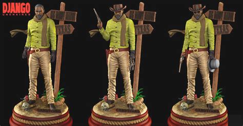 Django Unchained Jamie Foxx Statue Stl File 3d Print