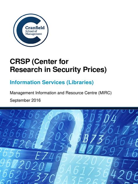 Crsp Guide Oct16 Pdf Microsoft Excel Cusip