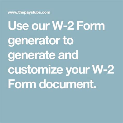 Generate And Customize Your W 2 Form Online