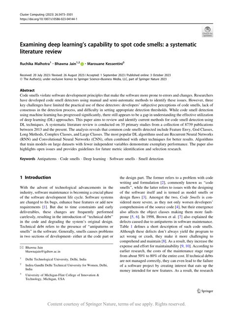 examining deep learning s capability to spot code smells a systematic