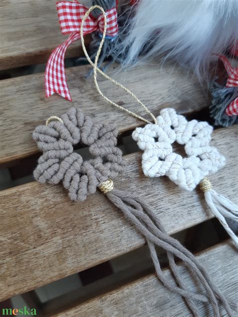 Makramé Karácsonyi Mini Csillag Meska Hu