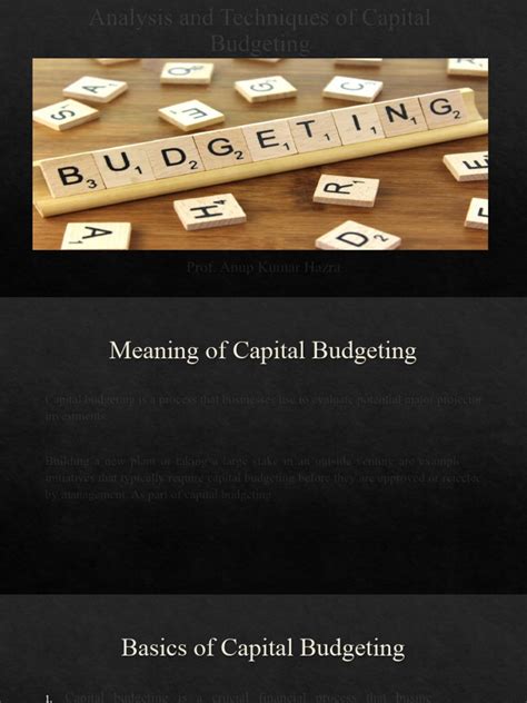 Module 2 Analysis And Techniques Of Capital Budgeting Download Free