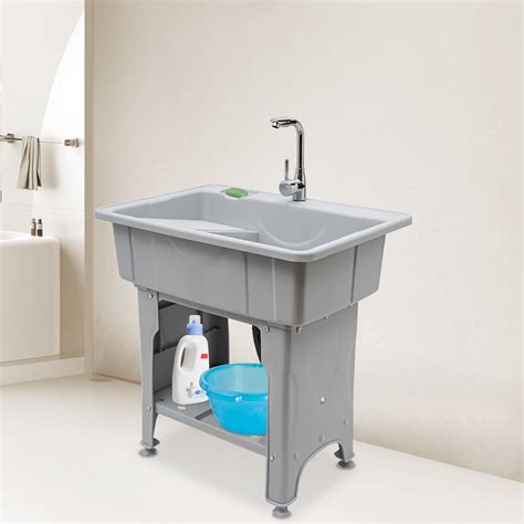 Laundry Sink Freestanding Plastic Laundry Sink With Washboard Utility