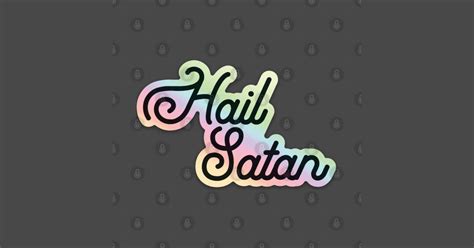 hail satan rainbow satan script letters hail satan t shirt teepublic