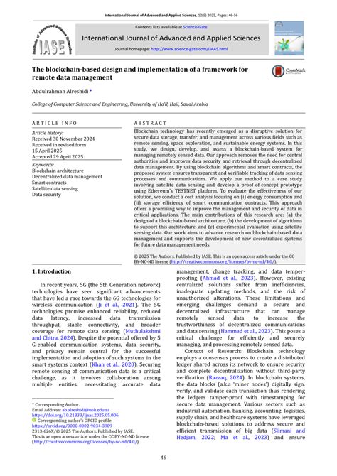 Pdf The Blockchain Based Design And Implementation Of A Framework For Remote Data Management