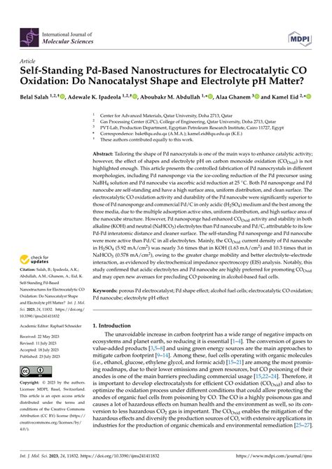 Pdf Self Standing Pd Based Nanostructures For Electrocatalytic Co Oxidation Do Nanocatalyst