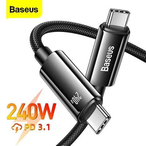 Baseus Tungsten Gold Fast Charging Data Cable Type C To Type C 240w Baseus Pakistan
