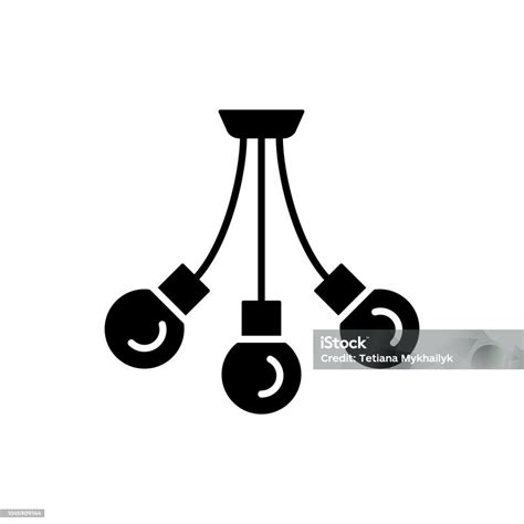 현대 천장 램프의 벡터 그림입니다 3 전구 샹들리에의 평면 아이콘입니다 다락방 및 사무실 조명 흰색 배경에 고립 0명에 대한 스톡 벡터 아트 및 기타 이미지 Istock