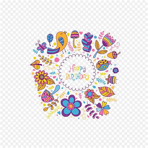 卡通小鸟和花生日卡片PNG图片素材下载 图片编号yzopkvxe 免抠素材网