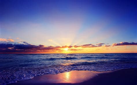 Sea Sunset Sun Beach Clouds Clouds Wallpapers HD Desktop And