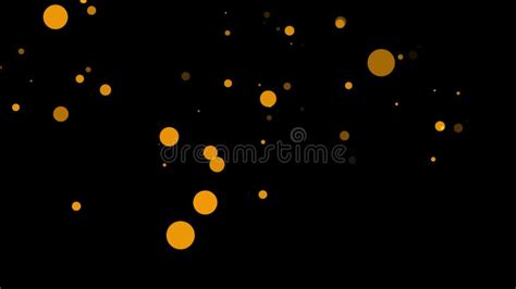 Loop Orange Bokeh Particles Animation On Black Abstract Background Stock Footage Video Of