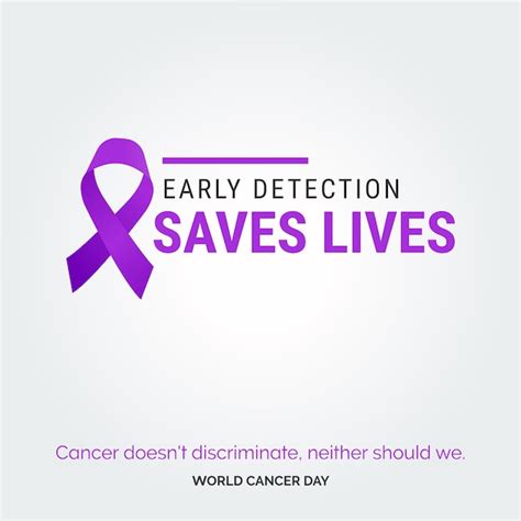Premium Vector Early Detection Saves Lives Ribbon Typography Cancer