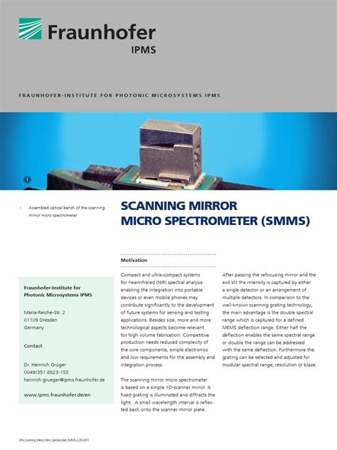 Scanning Mirror Micro Spectrometer Pdf Spectrometer Infrared