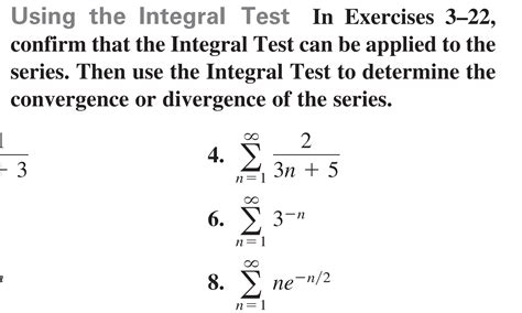 solved using the integral test in exercises 3 22 confirm