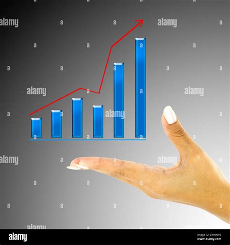 Hand Showing Graph Isolated On White Stock Photo Alamy