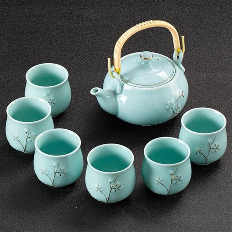 7 Pcsset Exquisite Ceramic Tea Sets Handmade Kettles Tea Cups