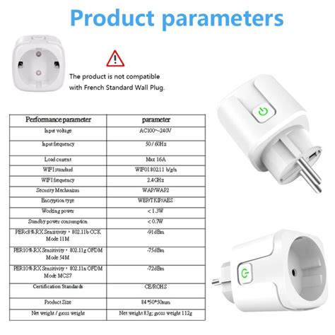 5pcs Smart Plug Smart Socket 16A WiFi Wireless Soc Grandado