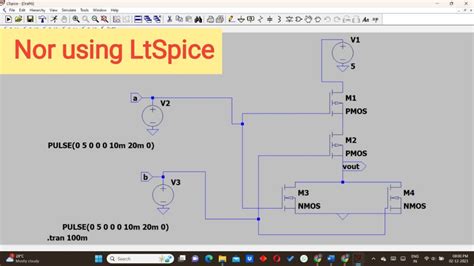 Mosfet Nor Using Ltspice Mosfet Nor Ltspice Youtube