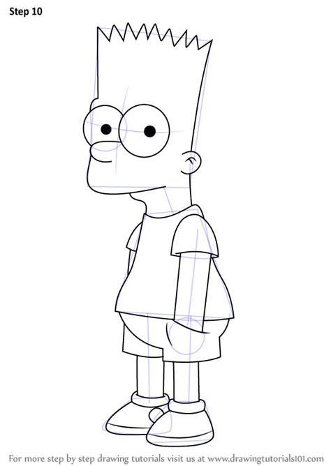 Learn How To Draw Bart Simpson From The Simpsons The Simpsons Step By