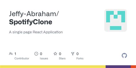 Github Jeffy Abrahamspotifyclone A Single Page React Application