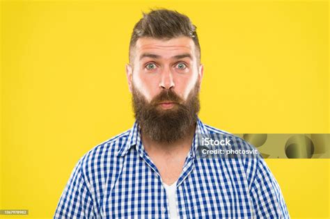 웃음의 버스트 수염과 콧수염을 가진 힙스터는 감정적 인 깜짝 놀란 표정을 가지고 있습니다 소박한 놀라움마초 남자 수염 힙스터