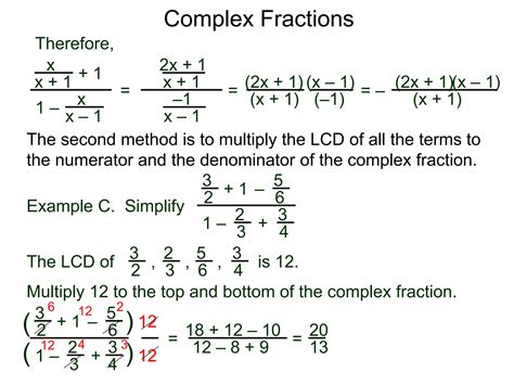 10 Complex Fractions X Ppt