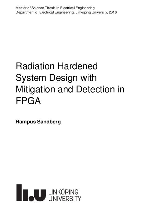 Pdf Radiation Hardened System Design With Mitigation And Detection In Fpga