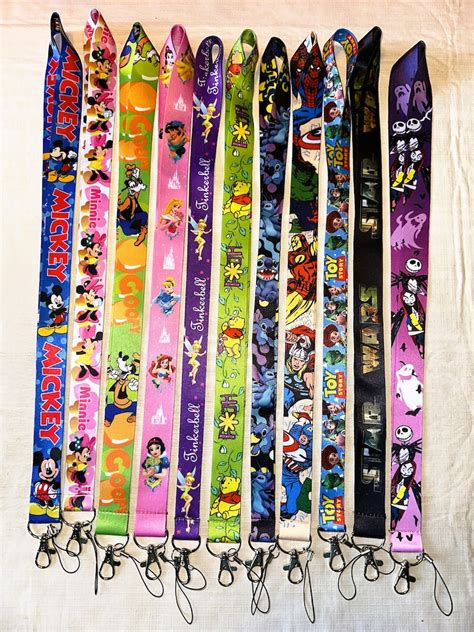 Disney Lanyards Great For Pin Trading Mickey Minnie Princesses Stitch Star Wars And