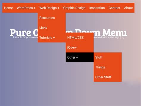 Pure Css Dropdown Menu With Submenu — Codepel