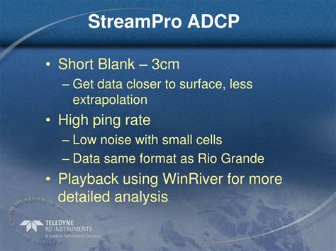 Ppt Moving Boat River Measurements Using The Streampro Adcp Powerpoint Presentation Id 3418169