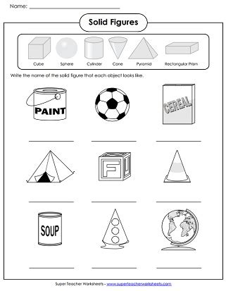 Solid Shapes Worksheets