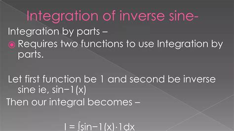Integration Involving Inverse Trigonometric Functions Pptx Physics