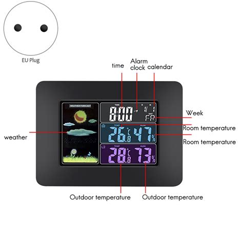 Multi Function Wireless Weather Clock With Color S Grandado