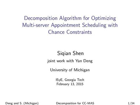 Pdf Decomposition Algorithm For Optimizing Multi Server Siqian