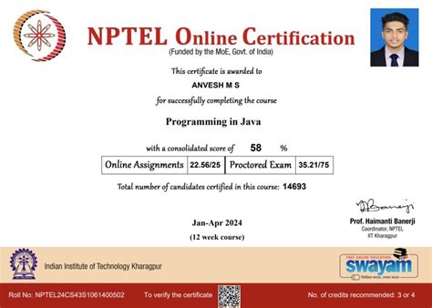 Java Programming Nptel Certification Coding Anvesh M Rao