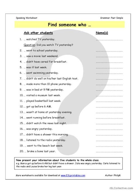 4 Questions Interrogative Mingling Activity Speaking Pra…