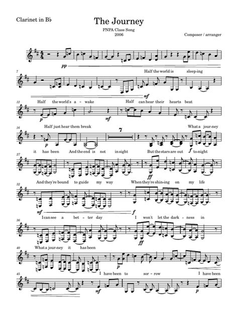 The Journey Clarinet In Bb Pdf