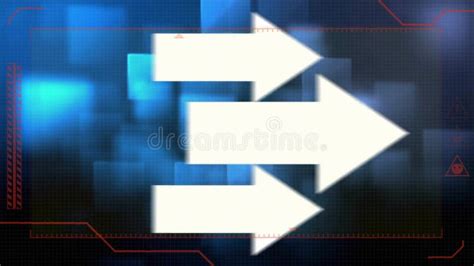 Animation Of Arrows And Digital Screen Over Blue Shapes Moving Stock