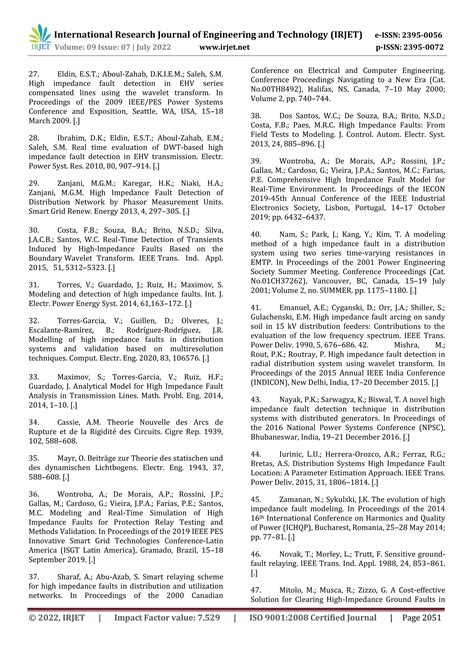 A Review On Diagnosis Of High Impedance Faults Pdf