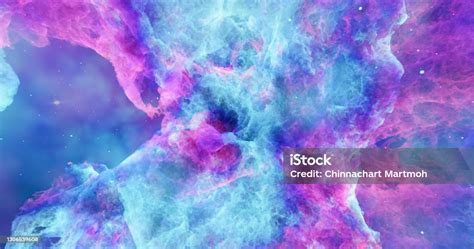 에어로졸 구름 우주 안개 또는 우주 광선 분홍색 파스텔 블루 많은 별과 공간 하늘 우주에서 여행 3d 렌더링 0명에 대한 스톡 사진 및 기타 이미지 Istock