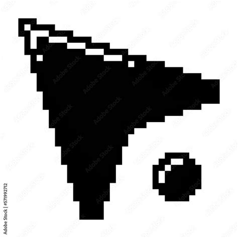 Cursor Icon Pointer Icon Arrow Symbol Icon Black White Vector Pixel Art Icon Stock Vector