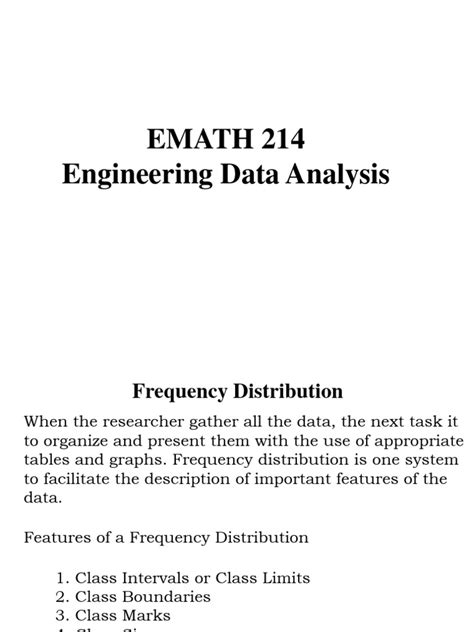 Lecture 2 Frequency Distribution Pdf